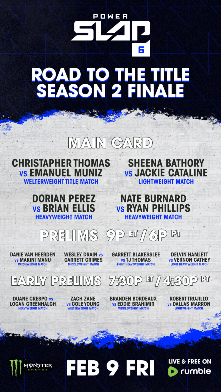 Full Power Slap 6 Fight Card - Power Slap